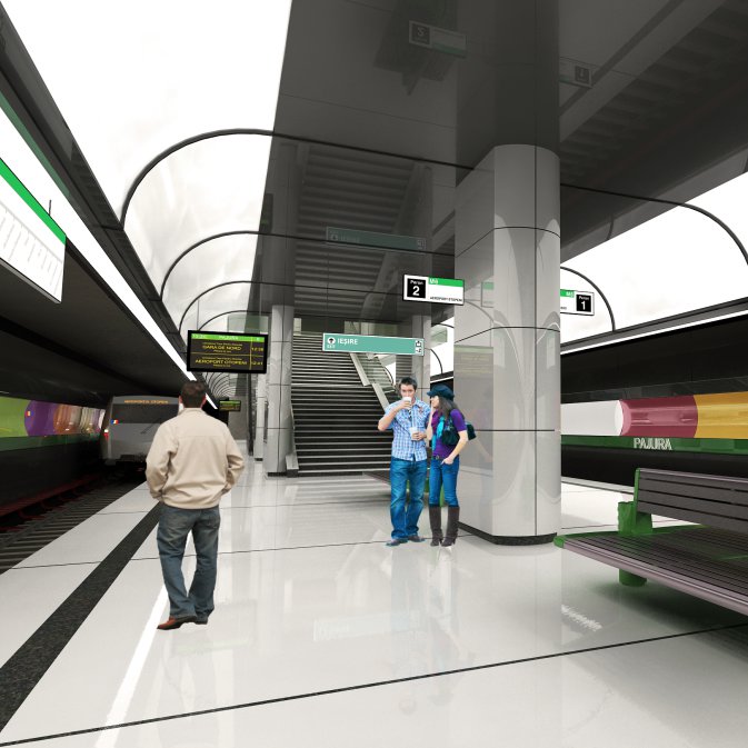 Stația de Metrou Pajura. Linia 6. 1 Mai. - Aeroportul Henri Coandă